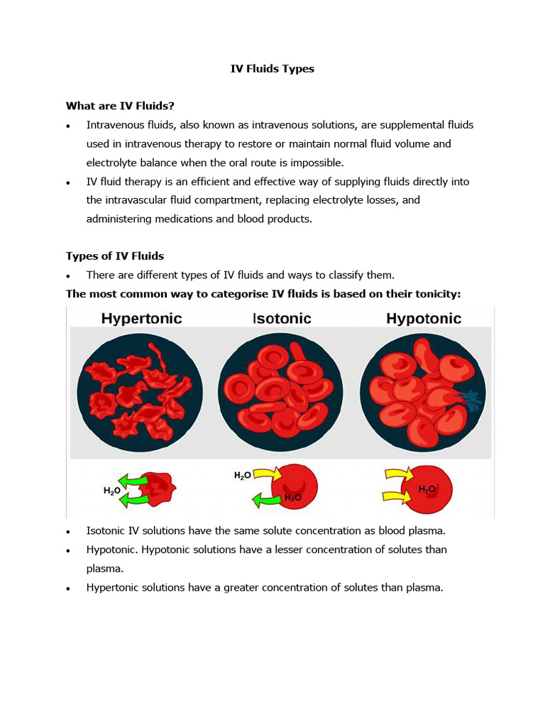 IV Fluids Theory | PDF | Saline (Medicine) | Intravenous Therapy