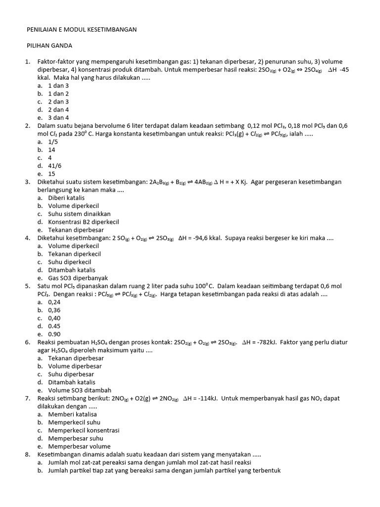 Penilaian E-Modul Kesetimbangan Gas | PDF | Metode & Bahan Ajar | Sains ...