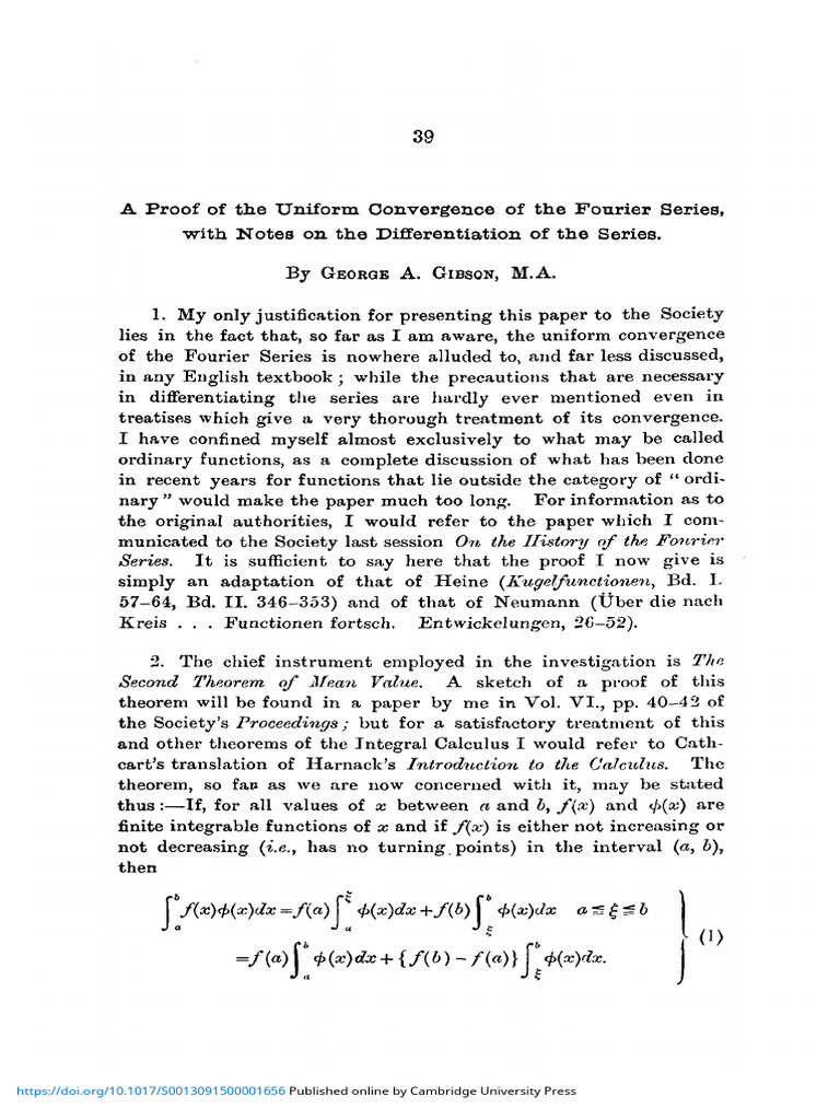 Div Class Title A Proof of The Uniform Convergence of The Fourier ... Div Class Title A Proof of The Uniform Convergence of The Fourier ...