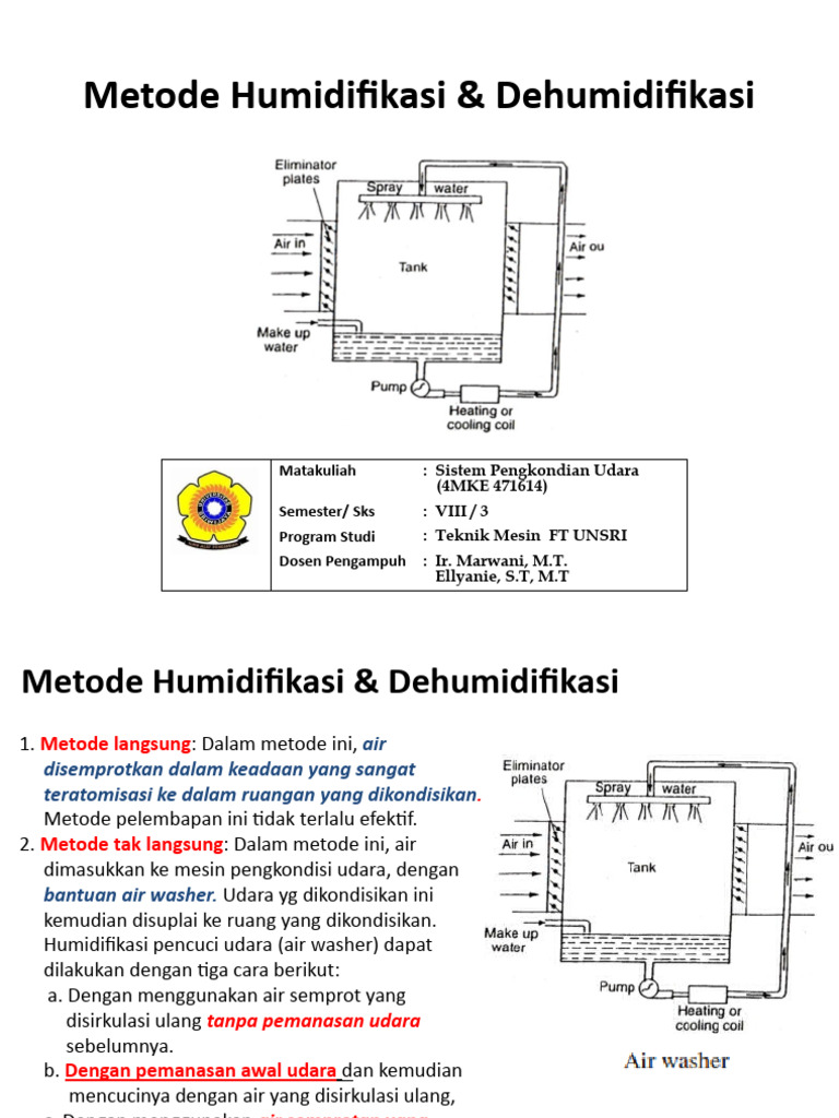 07 SPU - Metode Humidifikasi Dan Dehumidifikasi | PDF
