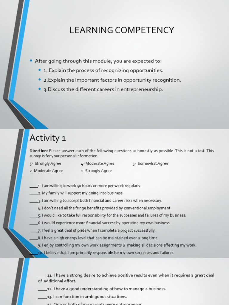 Opportunity Recognition in Entrepreneurship | PDF | Entrepreneurship ...