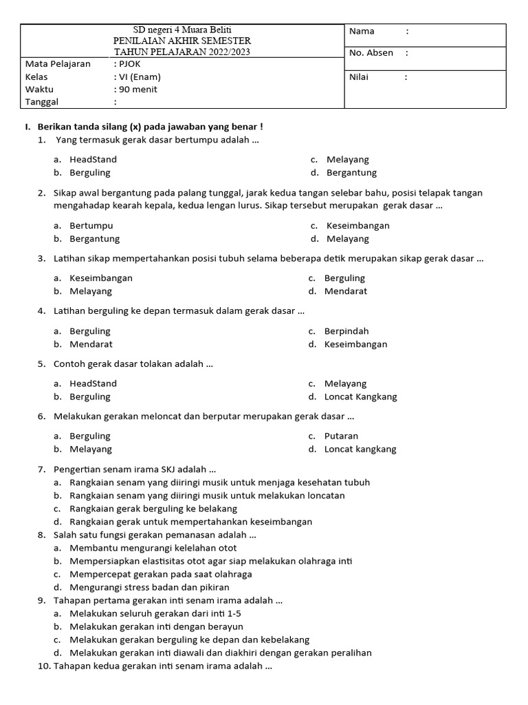 Pas Kelas 6B Final | PDF