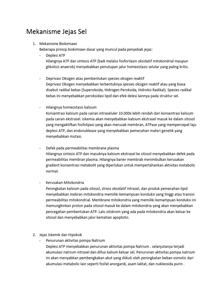 Mekanisme Jejas Sel | PDF