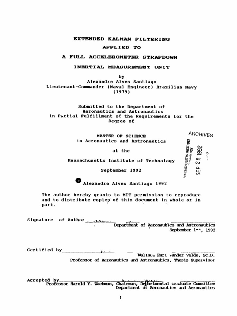 MIT Thesis | PDF | Inertial Navigation System | Classical Mechanics