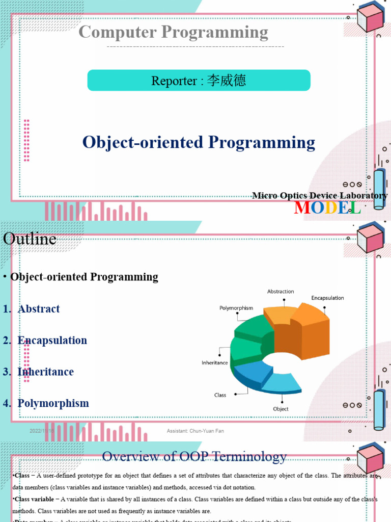 Lecture 9 Ta Object Oriented Programming Pdf Class Computer Programming Method Computer