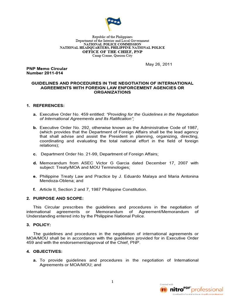 MC 2011-014 | PDF | Treaty | Memorandum Of Understanding