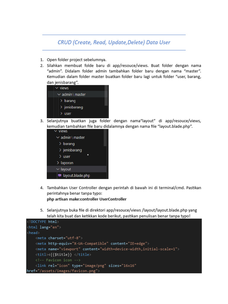 Toturial CRUD Data User | PDF