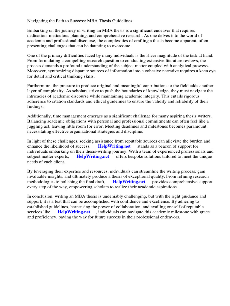 Mba Thesis Guidelines | Download Free PDF | Thesis | Leadership
