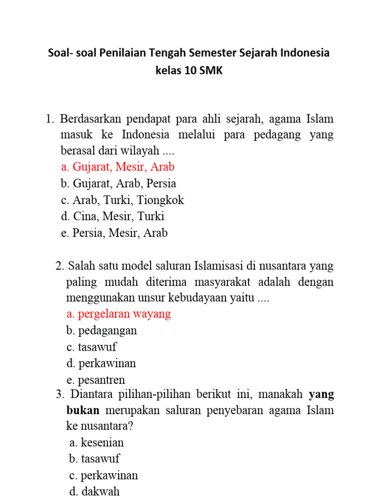 Kuis Sem 2 SMK Kls 10 Jawaban | PDF | Ilmu Sosial | Perjalanan