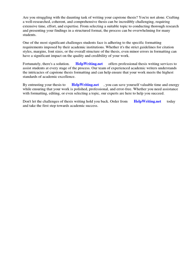 Capstone Thesis Format | PDF | Service Learning | Corporate Social Responsibility