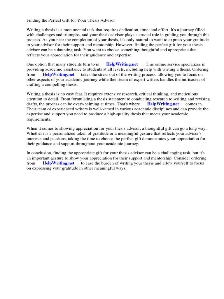 Appropriate Gift For Thesis Advisor | PDF | Learning | Thesis