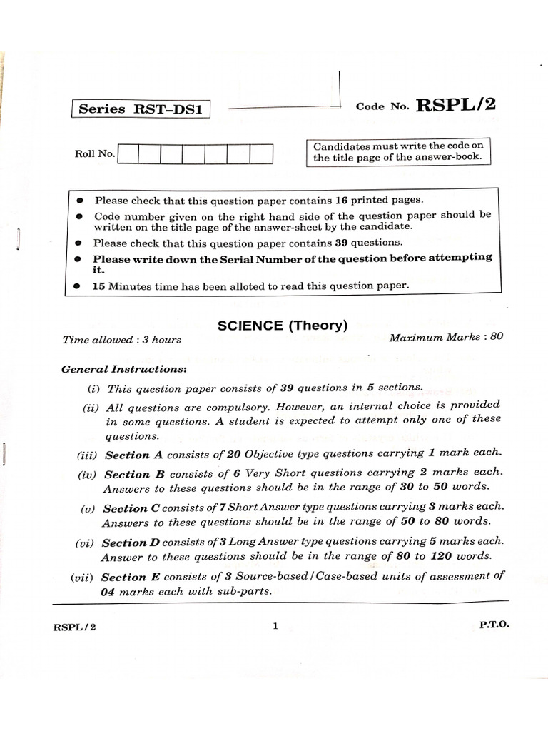Pariksha Science Set-2 | PDF