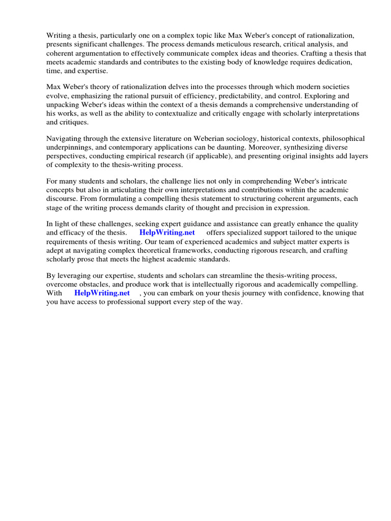 Rationalization Thesis Max Weber Pdf Max Weber Rationality
