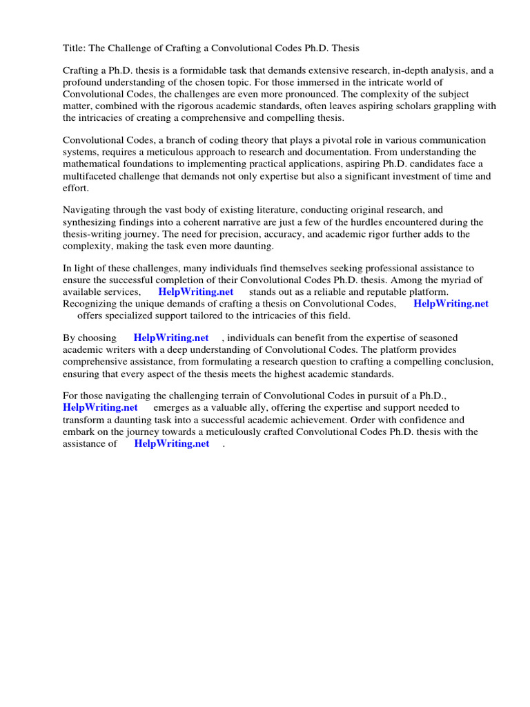 Ph.D. Thesis Help for Convolutional Codes | PDF | Low Density Parity Check Code | Code