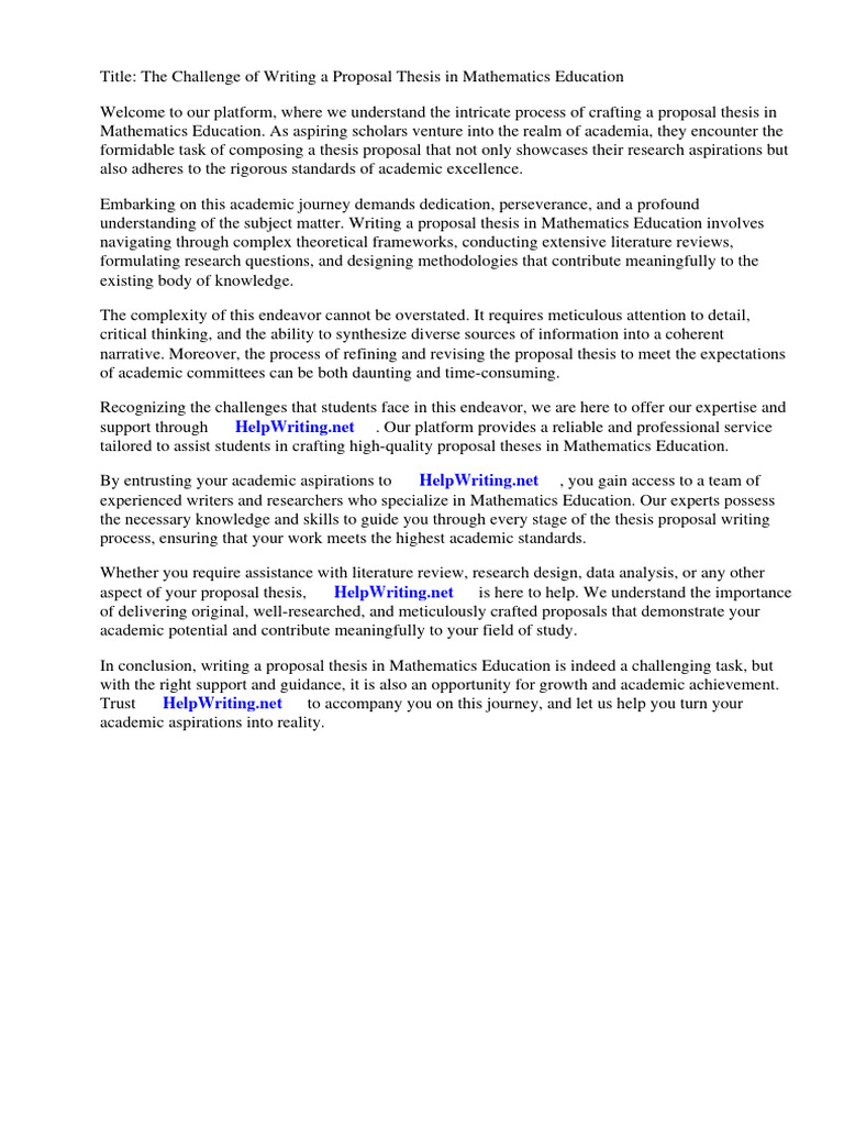 Proposal Thesis Pendidikan Matematika | PDF | Expert | Thesis