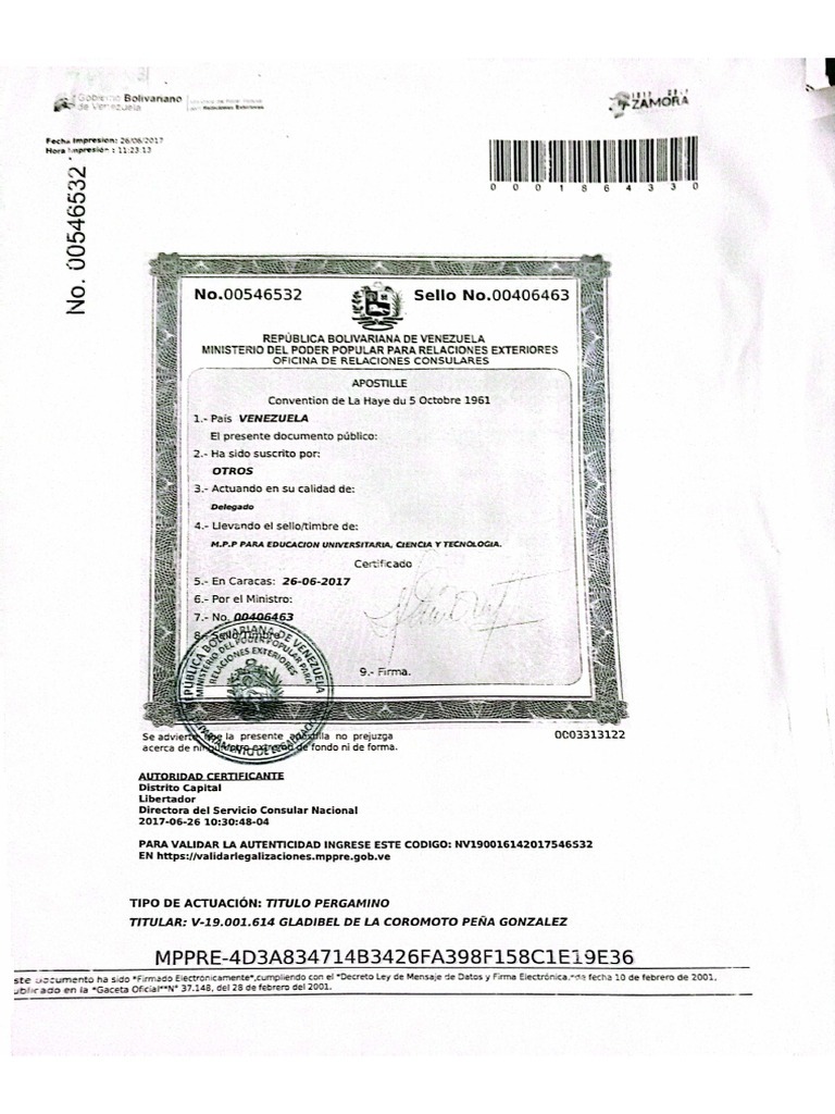 Apostilla Titulo | PDF