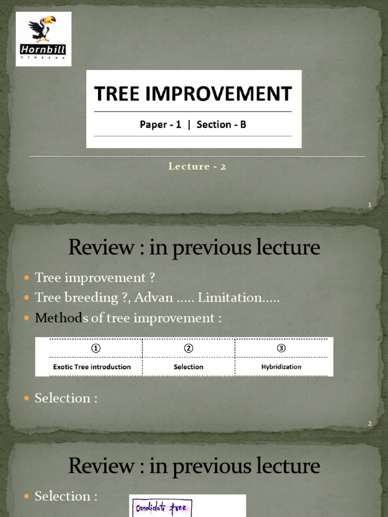Tree Improvement (L2) | PDF | Genetics | Biology