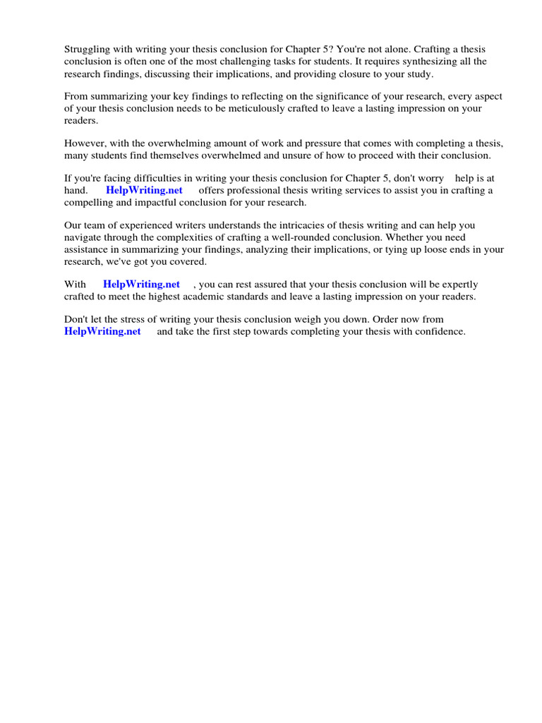 Chapter 5 Thesis Conclusion Sample | PDF | Theory | Methodology