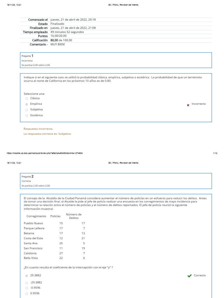 EX. FINAL - Revisión Del Intento | PDF | Probabilidad