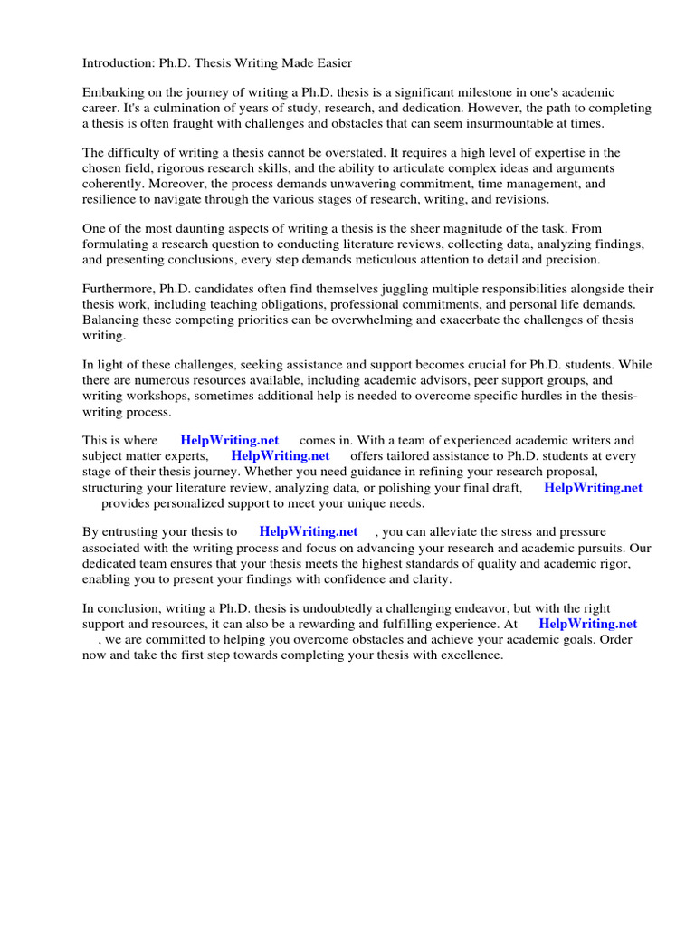 Introduction Phd Thesis Writing | PDF | Thesis | Ipcc Fourth Assessment Report