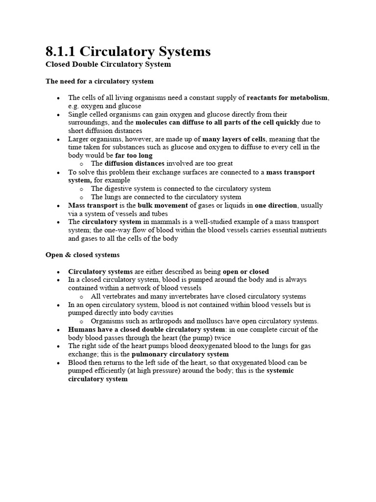 Chapter 8. Transport in Mammals | PDF | Science & Mathematics