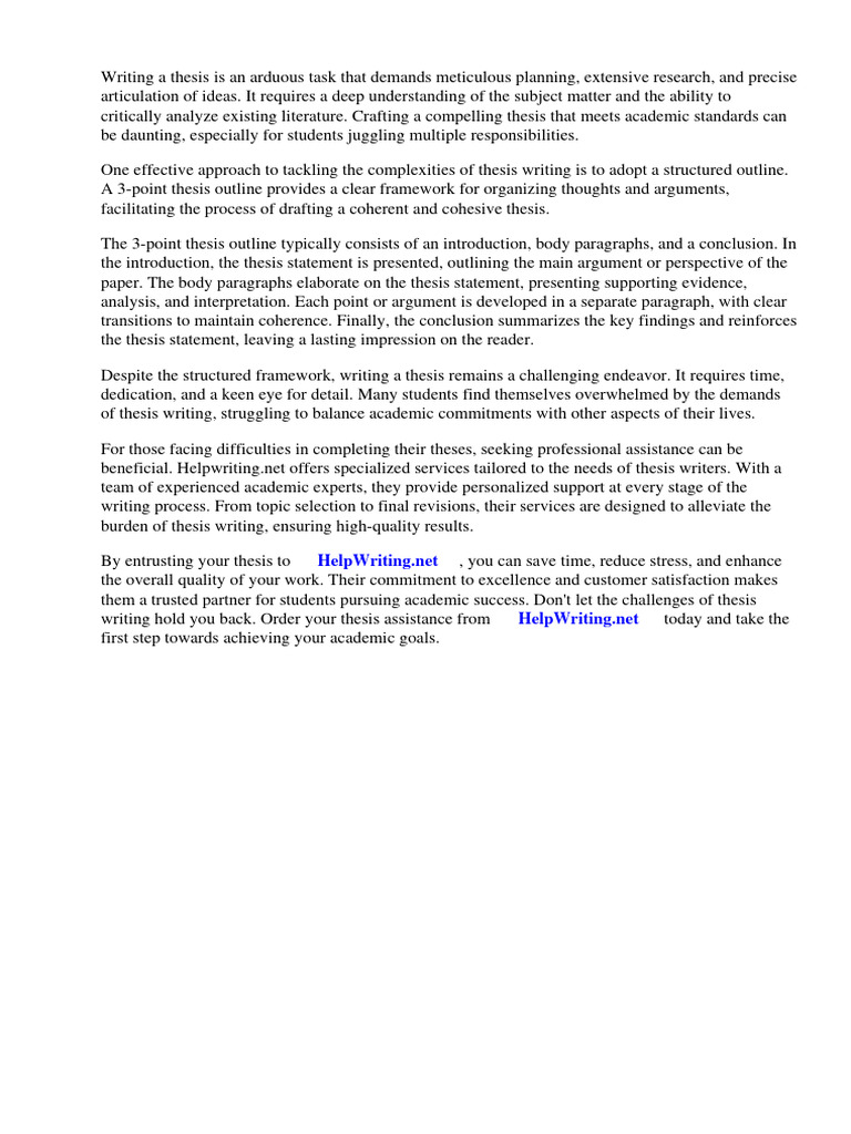 3 Point Thesis Outline | PDF