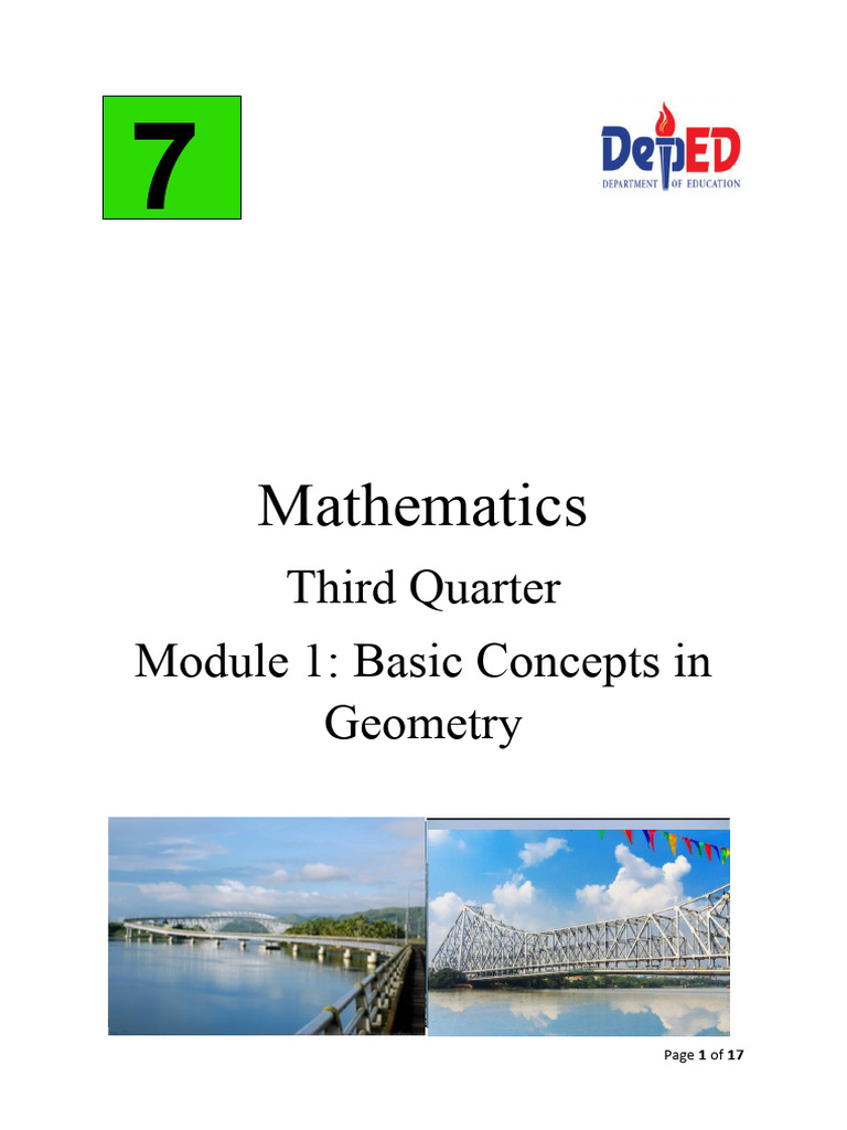 Math 7 - Quarter 3 - Module 1 | PDF | Line (Geometry) | Geometry