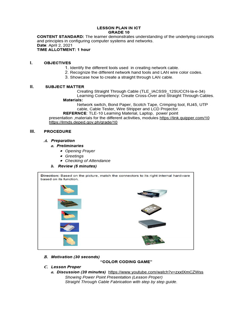 Create Cross-Over and Straight Through Cables. | PDF | Games ...