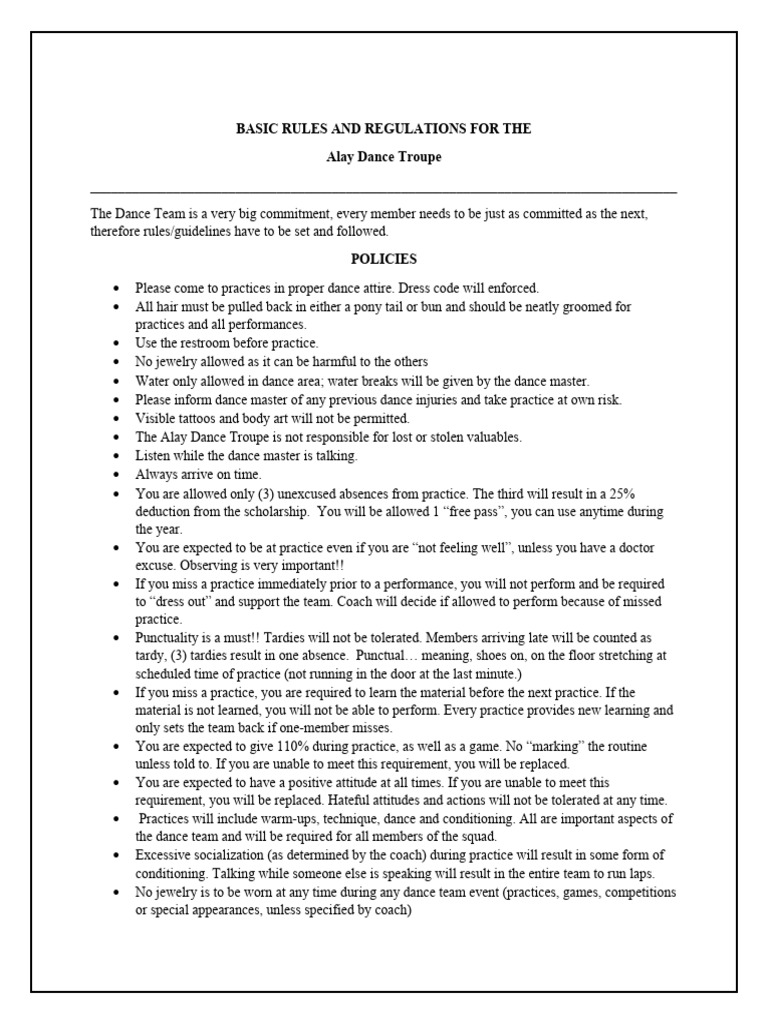 Basic Rules and Regulations for The | PDF