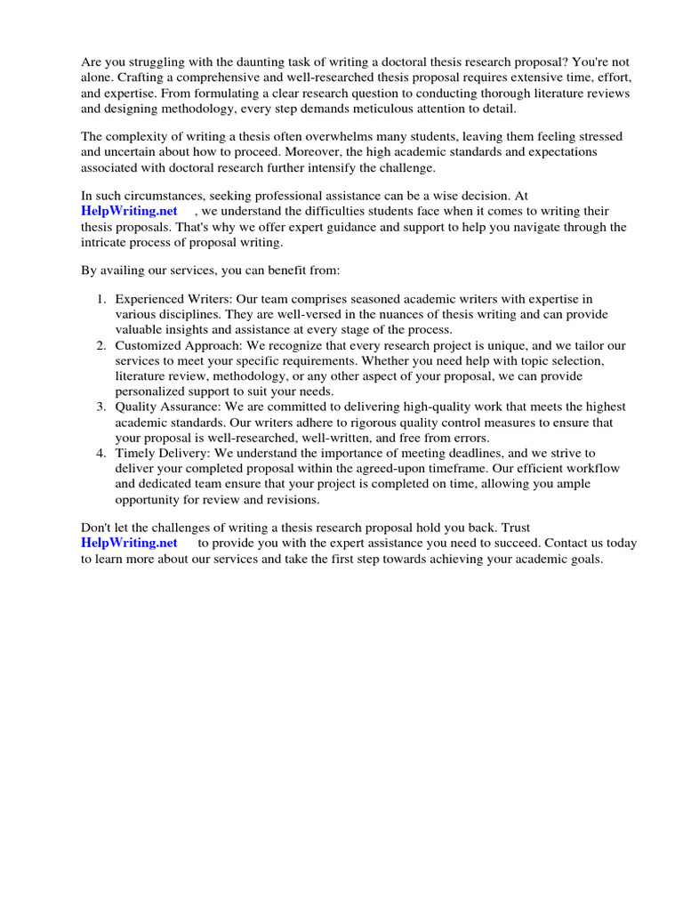 Doctoral Thesis Research Proposal Sample | PDF | Thesis | Doctor Of ...