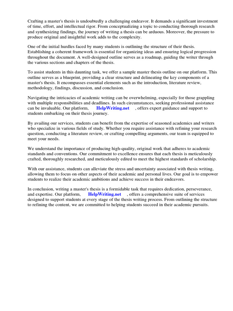 Sample of Master Thesis Outline | PDF | Thesis | Economies