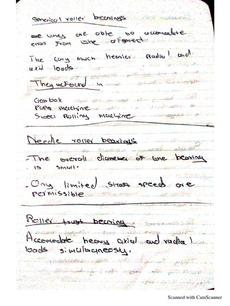 Fitting N2 Notes, Types of Bearings and Causes of Underground | PDF