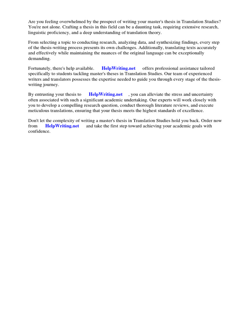 Master Thesis Translation Studies | PDF | Translations | Thesis