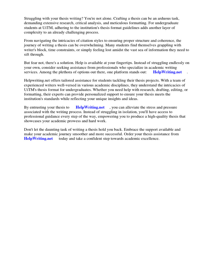 Uitm Thesis Format Undergraduate | PDF | Thesis | Science