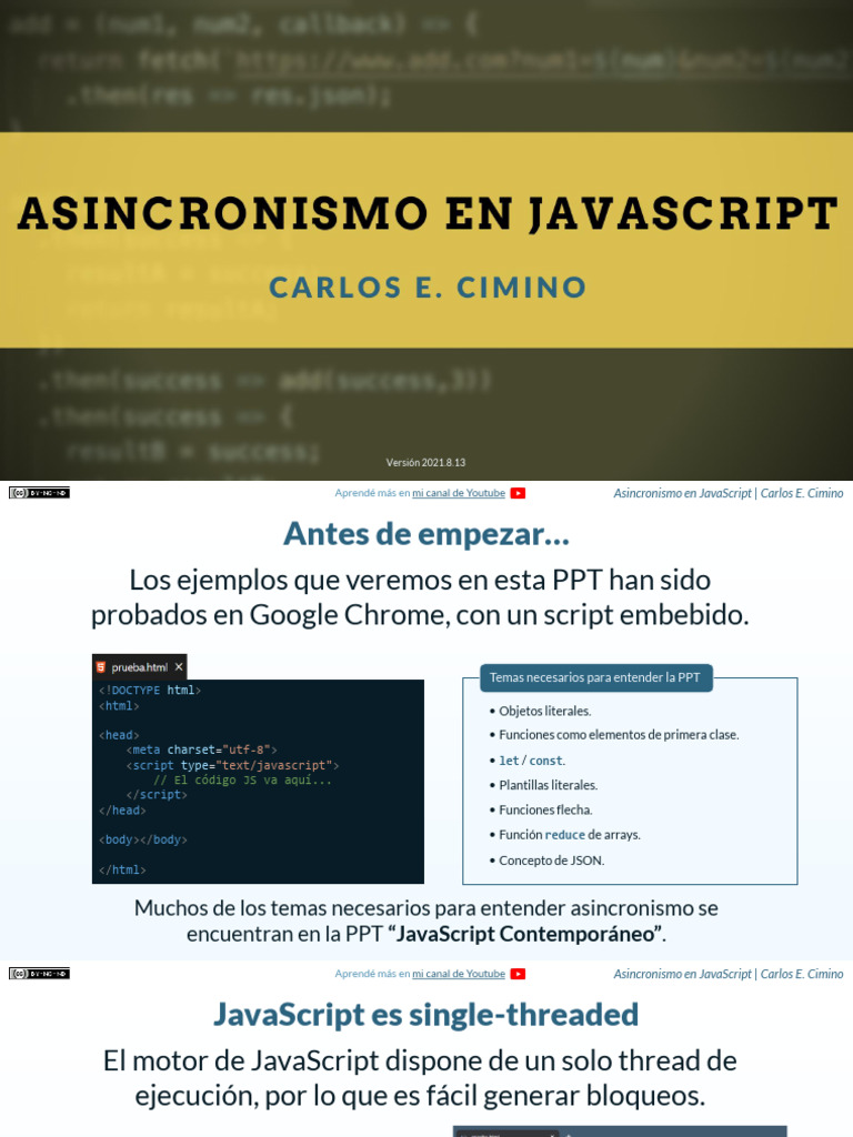 11 - Asincronismo en JavaScript - Carlos E. Cimino | PDF | Redes ...