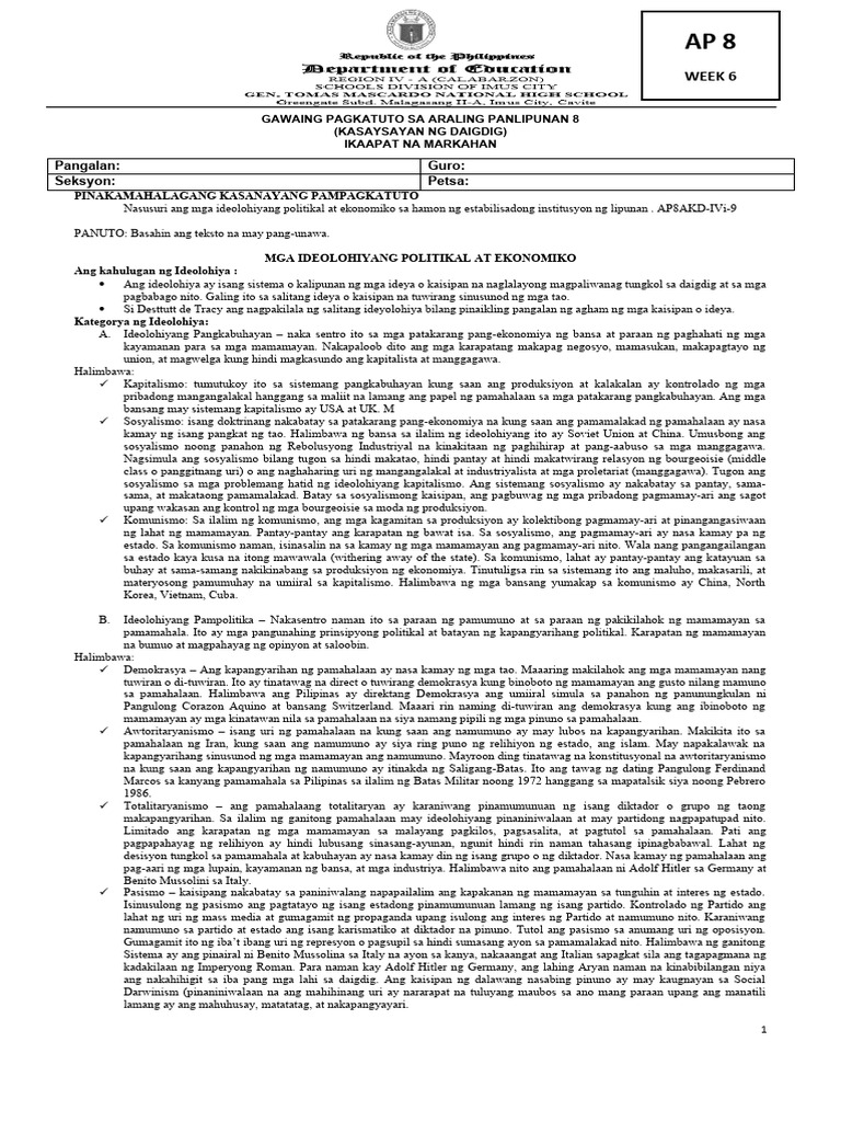 4TH Ap Las Week6 | PDF