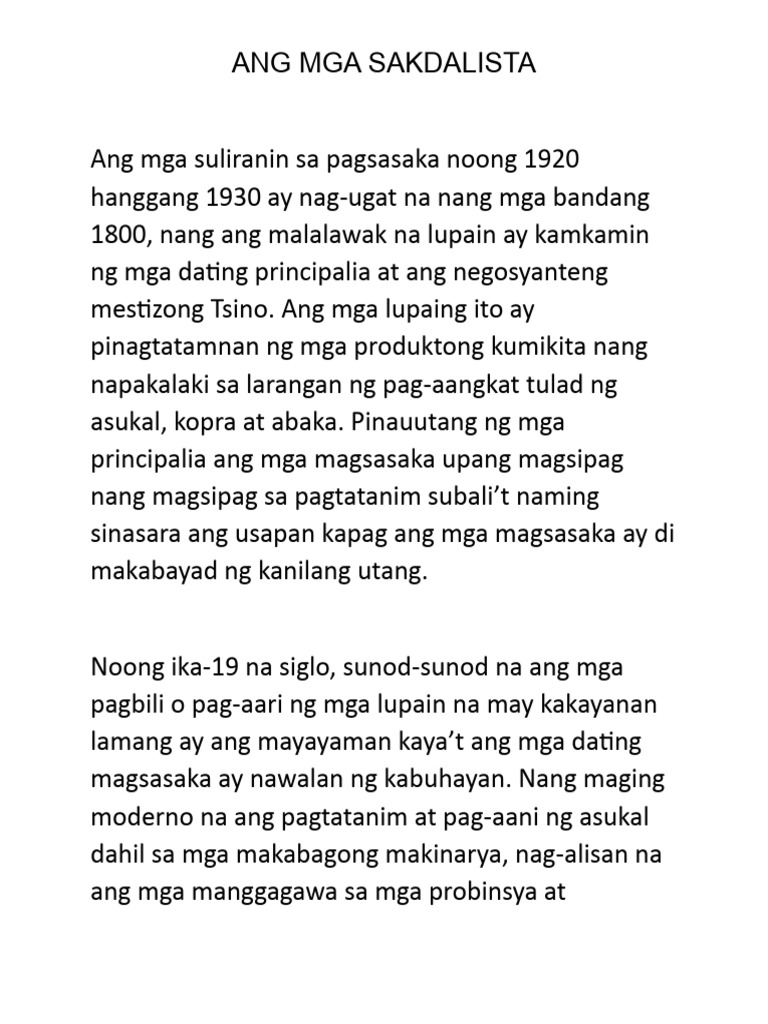 Ang Mga Suliranin Sa Pagsasaka Noong 1920 Hanggang 1930 Ay Nag | PDF