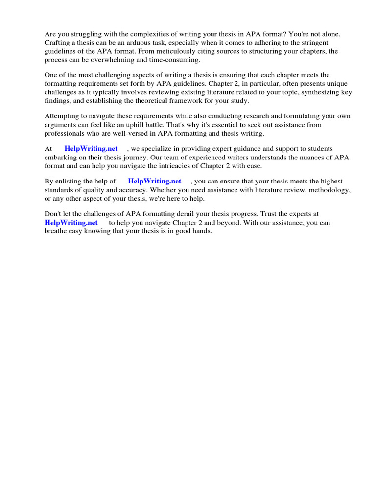 Chapter 2 Thesis Apa Format | PDF | Apa Style | Thesis