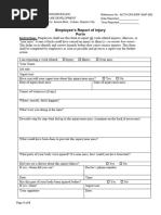 Needlestick Injury Report Form | PDF