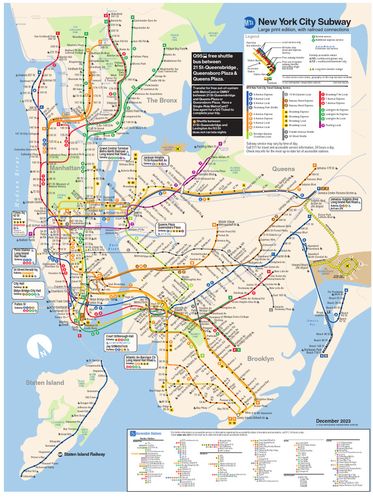 Large Type Subway Map | PDF | The Bronx | Transport