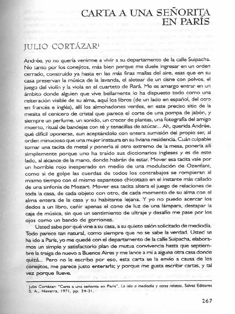 Carta A Una Señorita en París | PDF