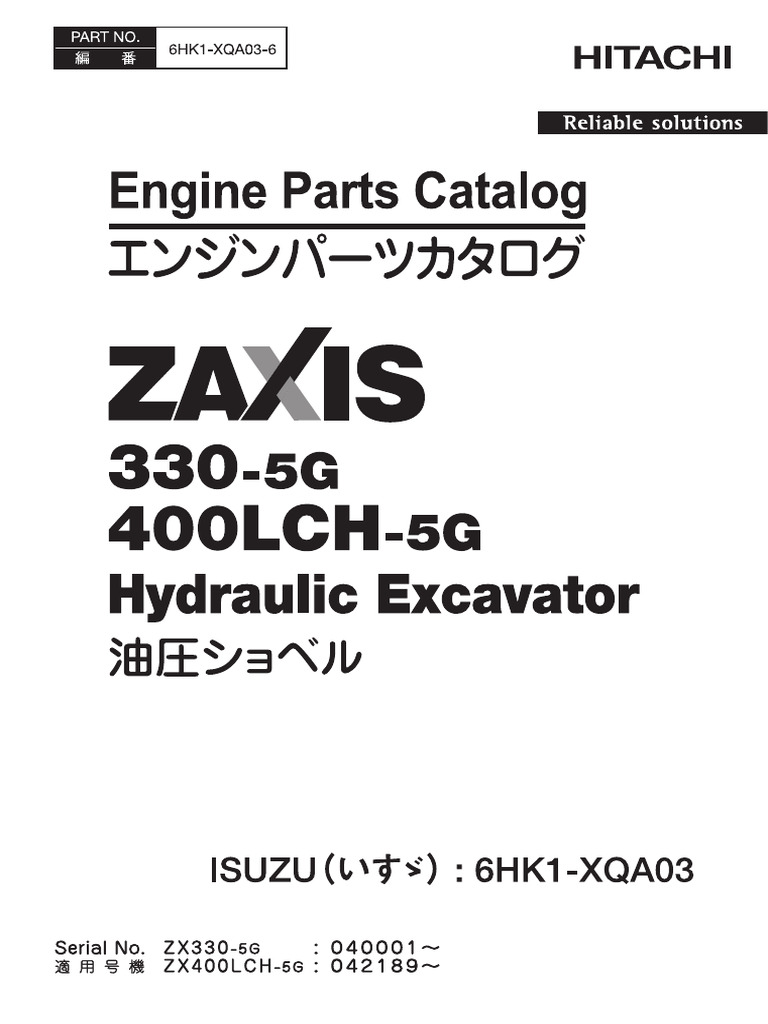ZX330 5G, 400LCH 5G - 6HK1 Xqa03 6 | PDF