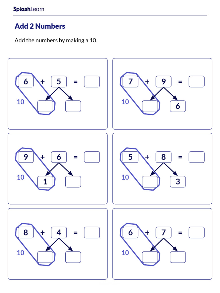 Add by Making 10 Worksheet | PDF