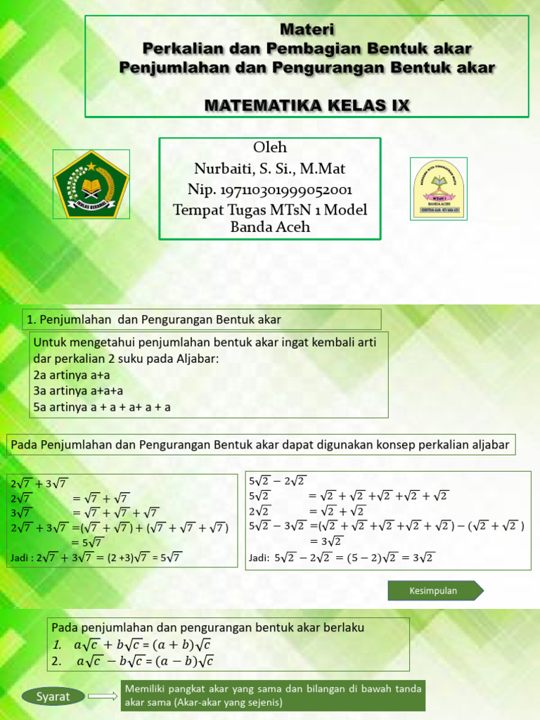 Operasi Akar Bilangan 1 | PDF