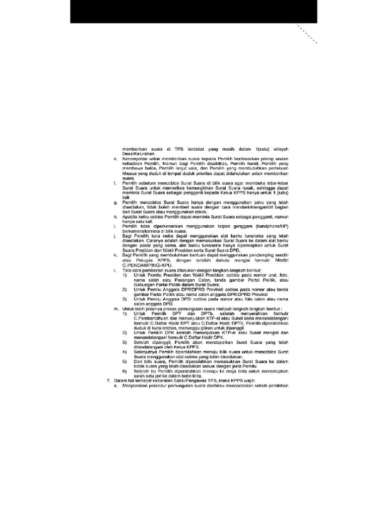 Pointers Ketua Kpps Dalam Pembukaan Rapat Pemungutan Suara - 2 | PDF