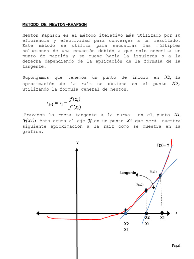Método de Newton-Raphson: Ejemplo y Procedimiento | PDF | Objetos ...
