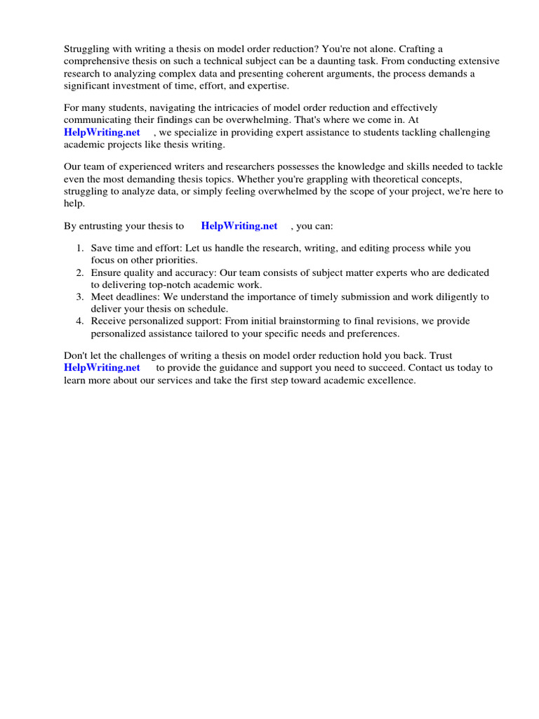 Thesis On Model Order Reduction Pdf Digital Signal Processing
