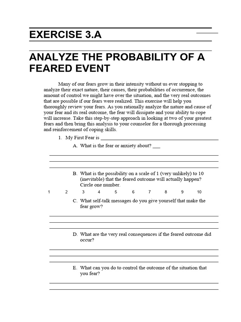 Exercise 3.a - Analyze The Probability of A Feared Event | PDF ...