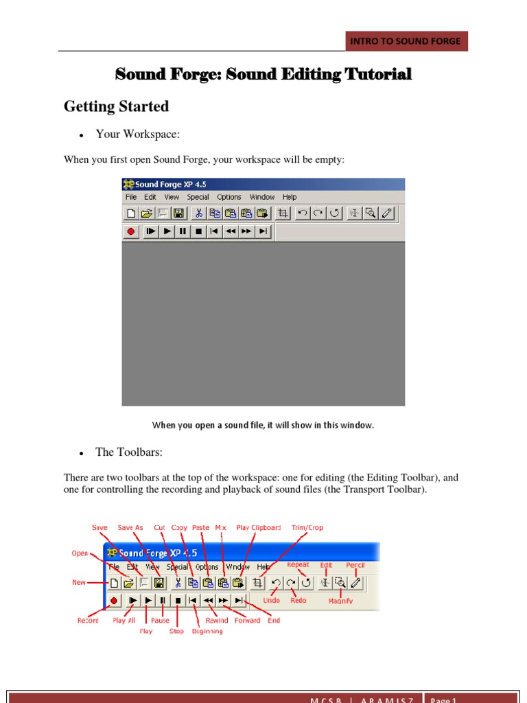 Getting Started: Sound Forge: Sound Editing Tutorial | PDF | Computer ...