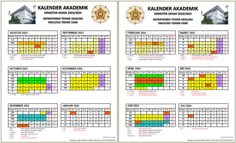 Kalender Akademik Teknik Geologi UGM | PDF